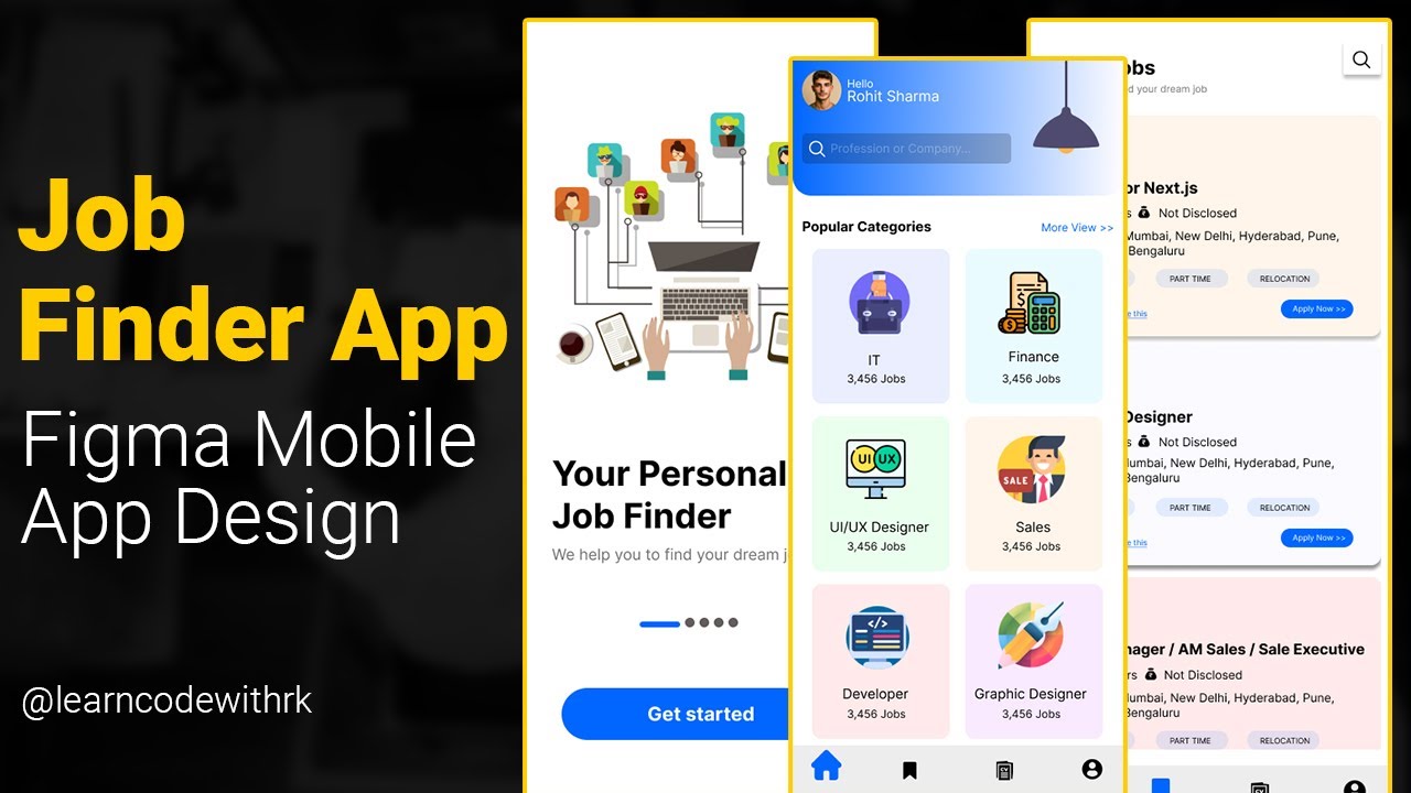 How to make job Finder App || Figma Mobile App Design Tutorial - YouTube