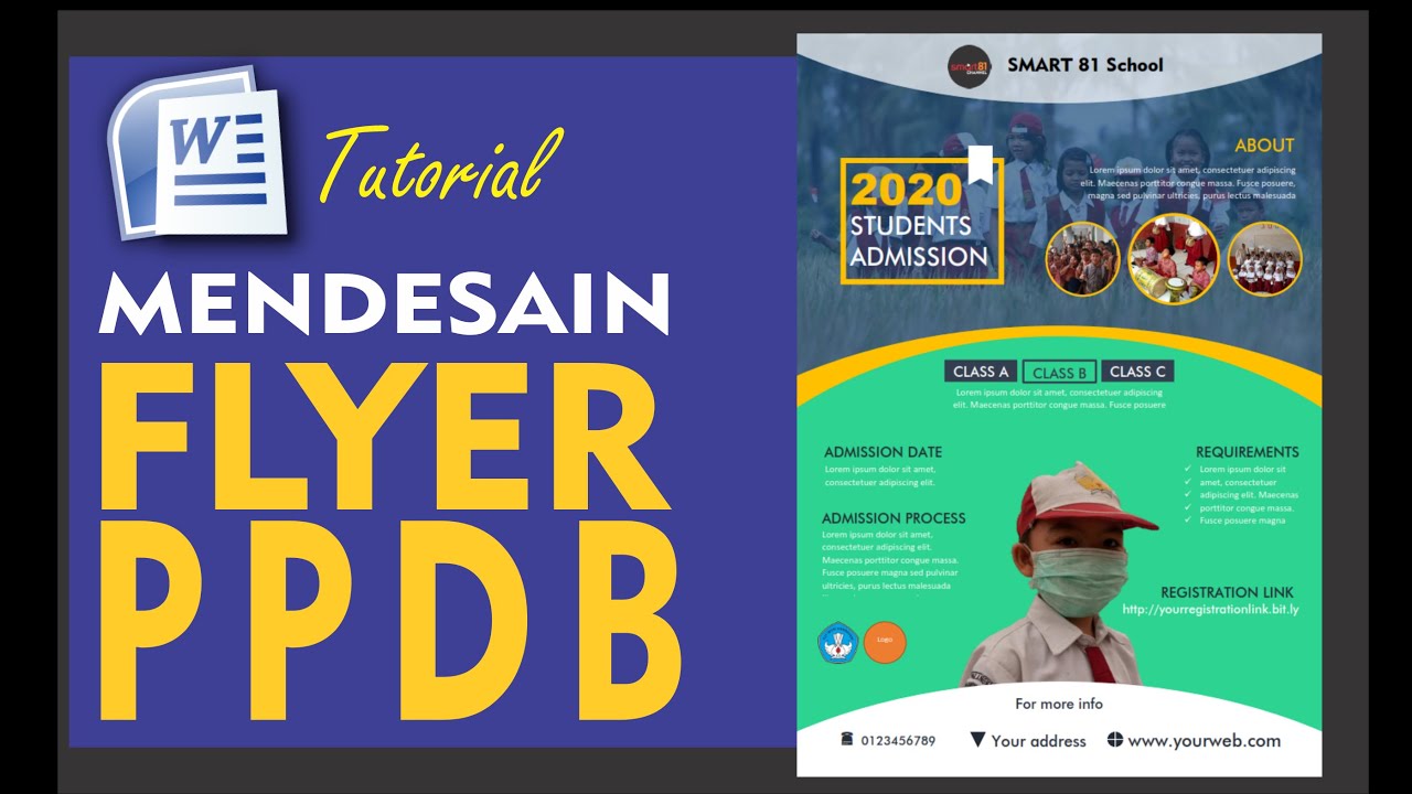 TUTORIAL MENDESAIN FLYER PPDB di Ms OFFICE WORD - YouTube