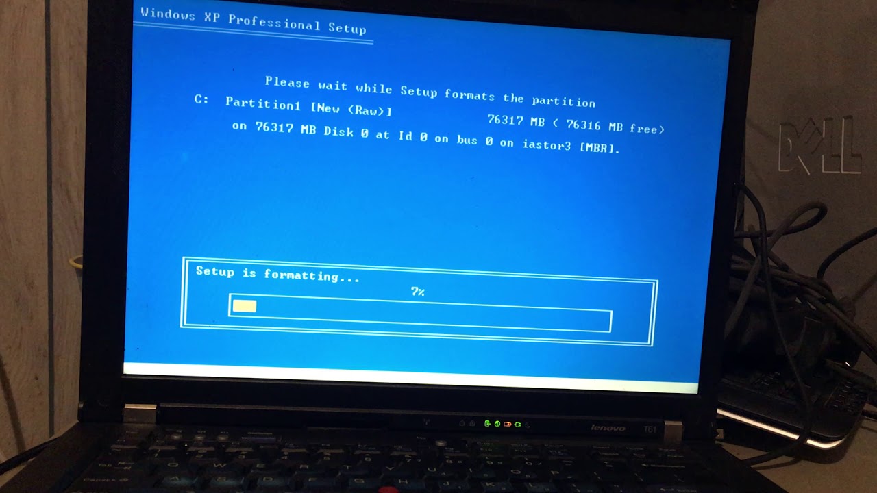 No commentary real time Windows XP install on a Lenovo ThinkPad T61 ...