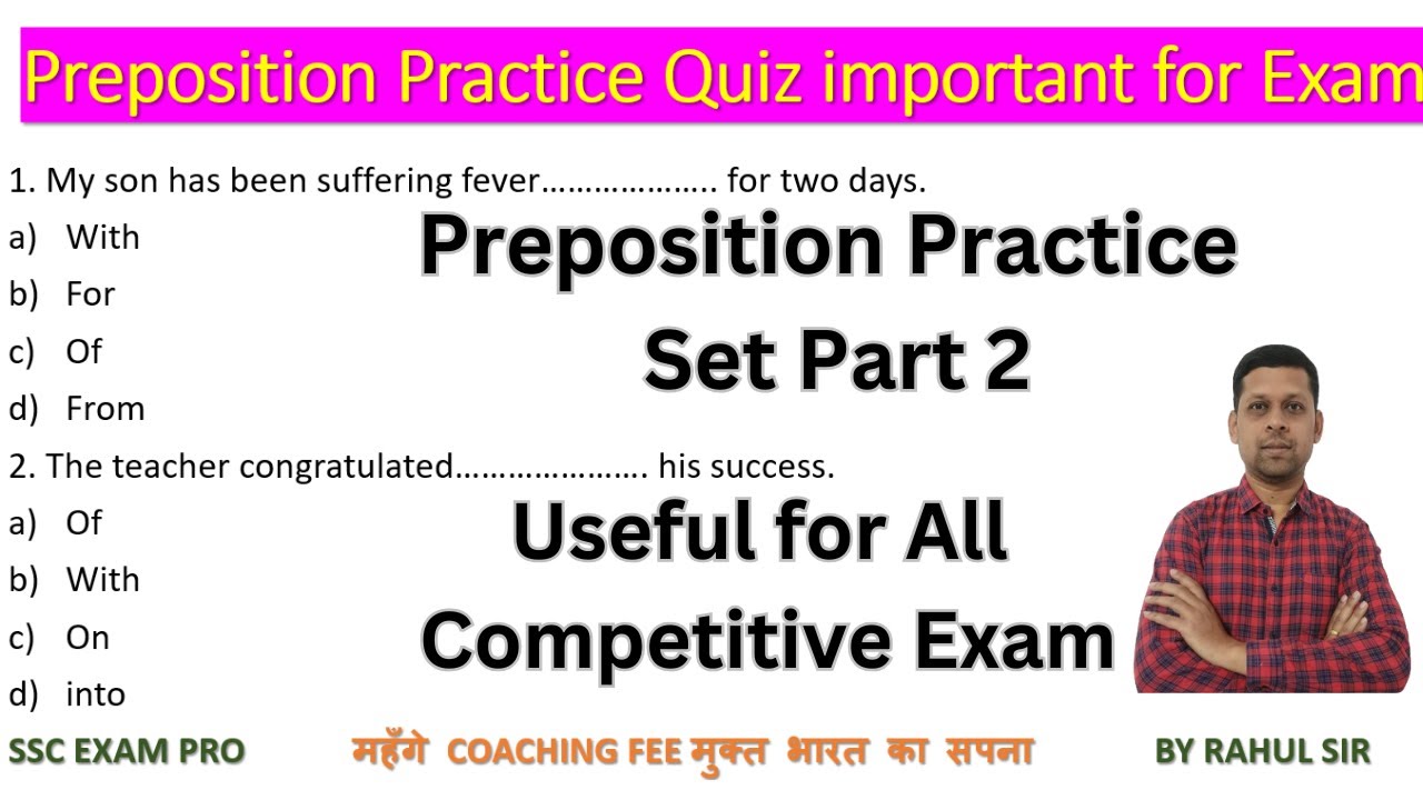 Preposition I Preposition practice set I Preposition in English grammar ...