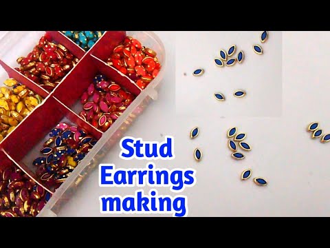 How to Create Beautiful Stud Earrings at Home | Jewelry making - YouTube