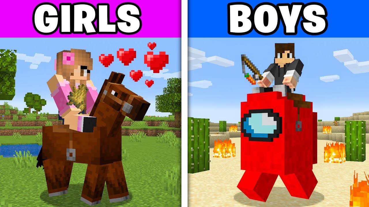 How BOYS vs GIRLS Play Minecraft - YouTube