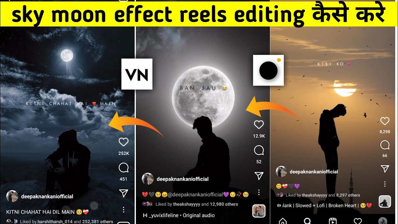 Sky Moon Effect Reels Video Editing In Vn App | Sky Change Reels ...