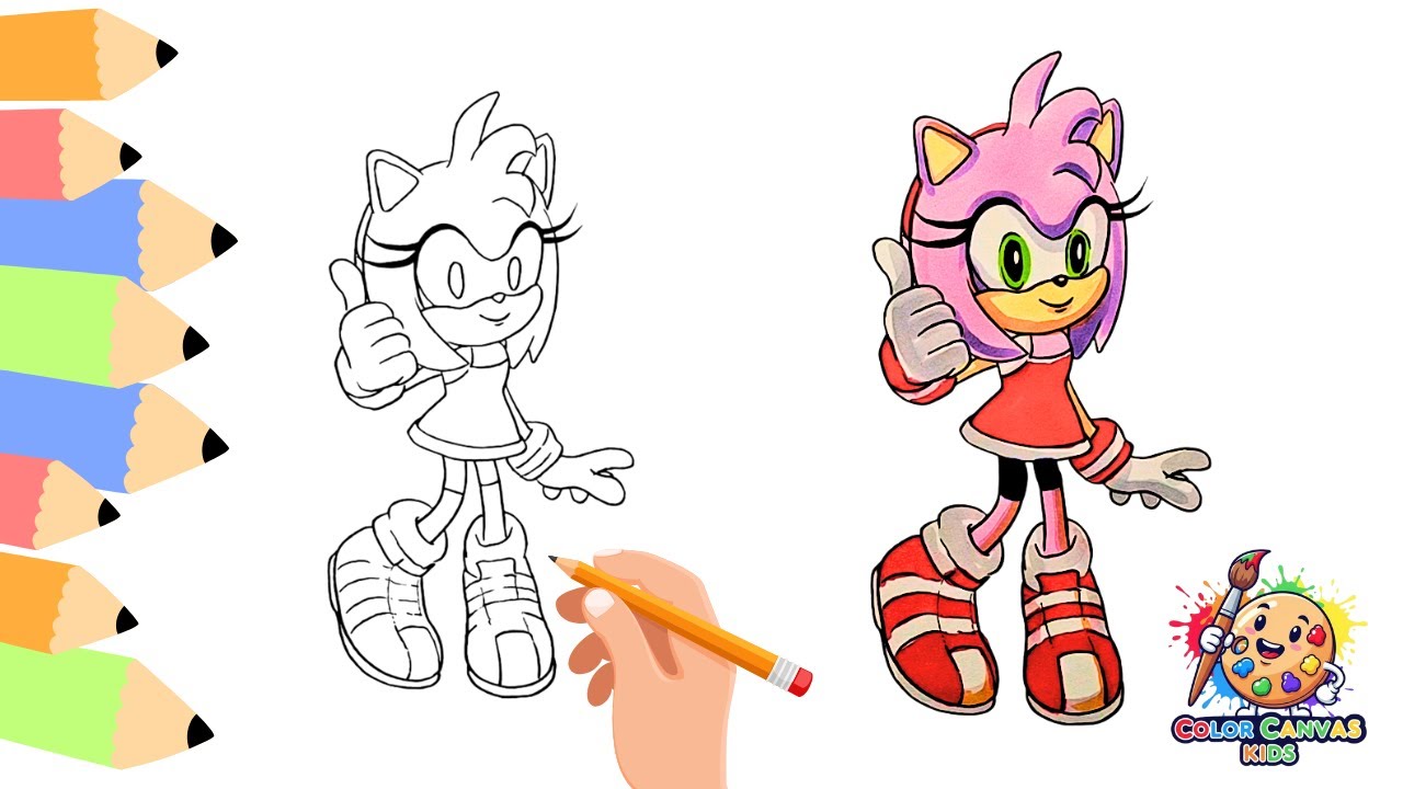 How to Draw Amy Rose Step-by-Step | Sonic the Hedgehog Drawing and ...