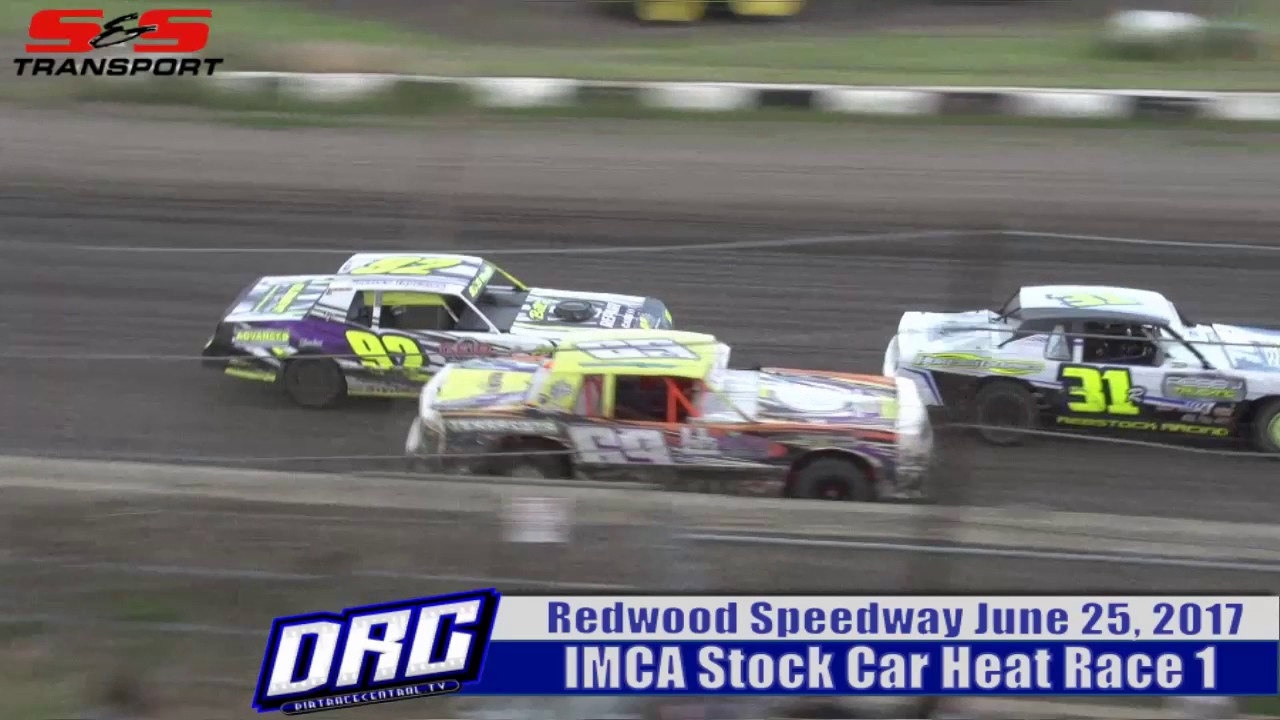 Redwood Speedway 6/25/17 IMCA Stock Car Heat Race 1 - YouTube