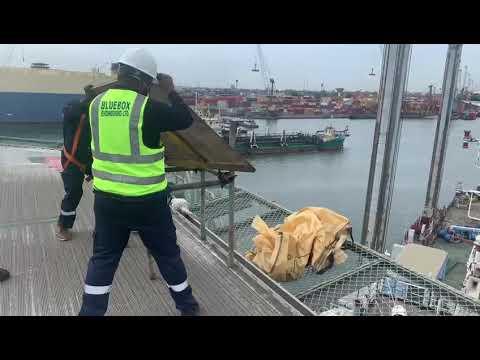 Helideck perimeter net drop test - YouTube