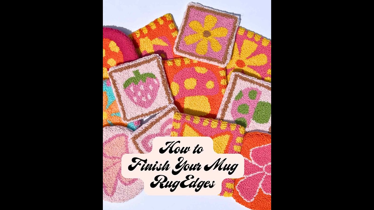 How to finish punch needle mug rug coaster edges - YouTube
