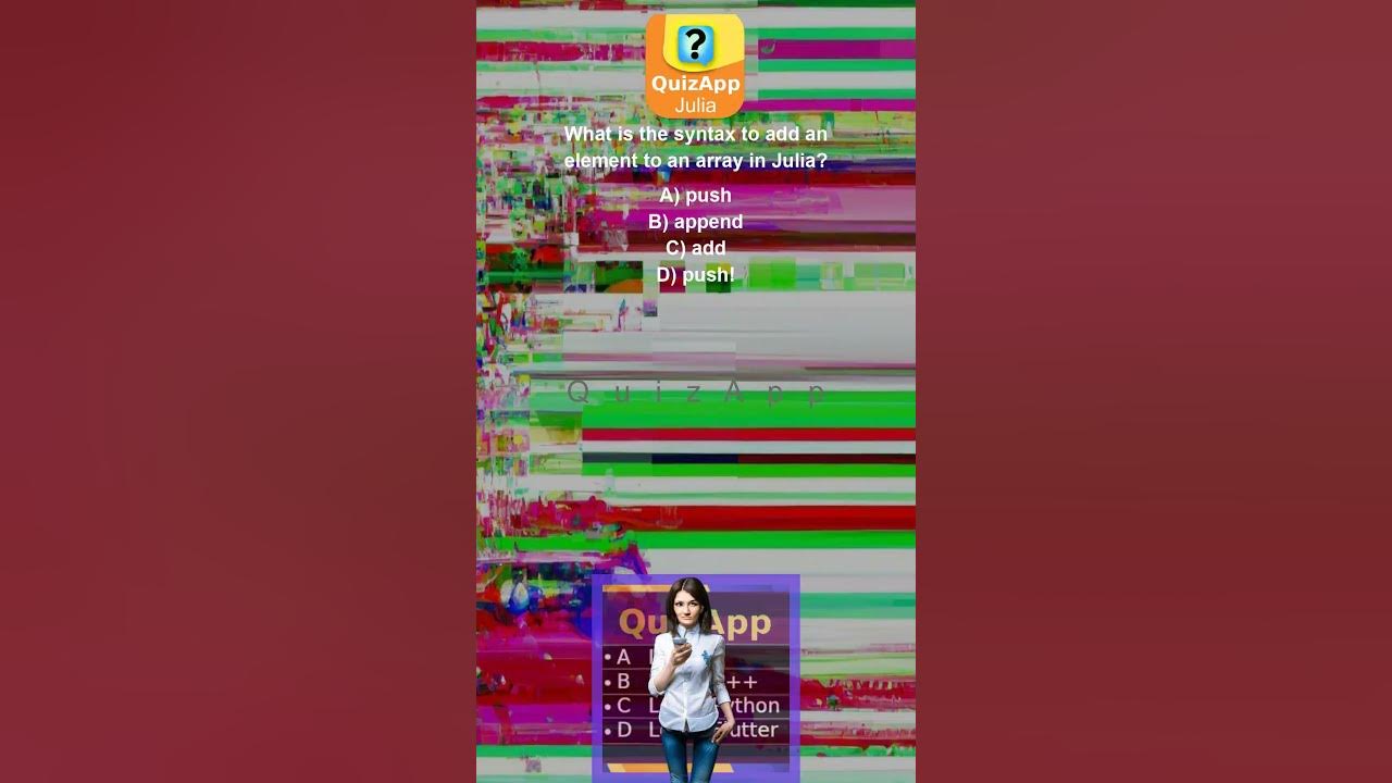Julia What Is The Syntax To Add An Element To An Array In Julia Youtube