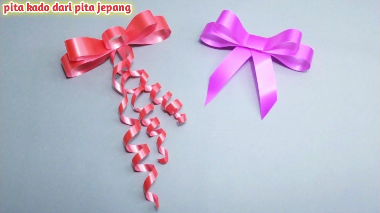 Tutorial pita kado dari pita jepang || kreasi pita || pita hias - YouTube