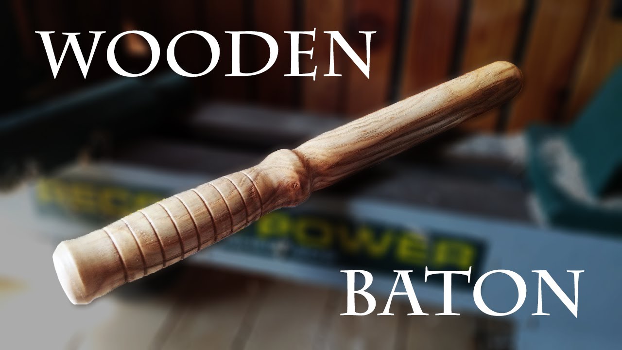 Making wooden police baton - woodturning ASMR - YouTube