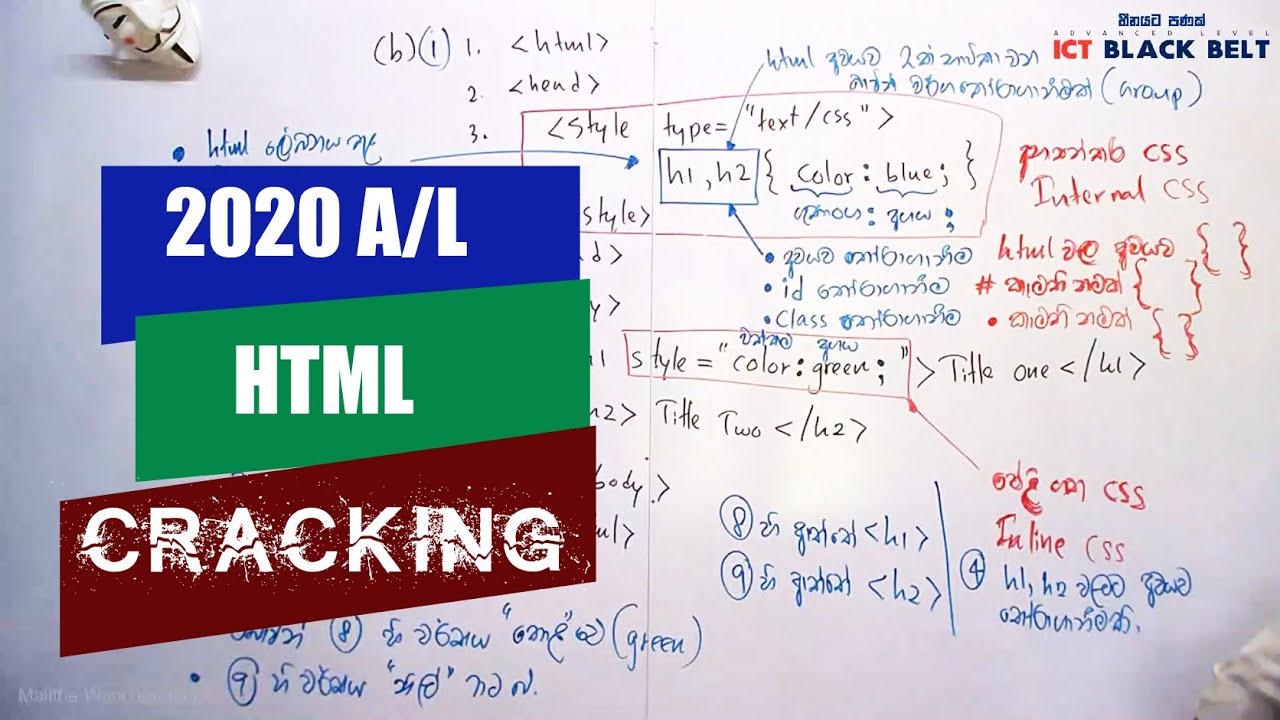 A/L ICT HTML Cracking 2020 A/L Structure { b. (i) } - මාලිත වන්නිආරච්චි ...