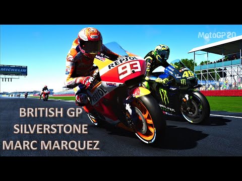 MotoGP 20 Gameplay - Marc MARQUEZ - British GP, SILVERSTONE (120% A.I.) #MotoGP2021