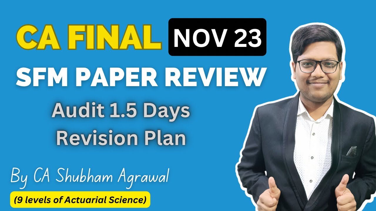 CA Final SFM Nov 2023 Paper Review | SFM Paper Analysis | CA Shubham ...