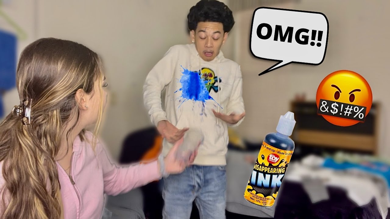 Ruining $4,500 Worth Of My BF's Stuff with INK😱💰**Disappearing ink ...