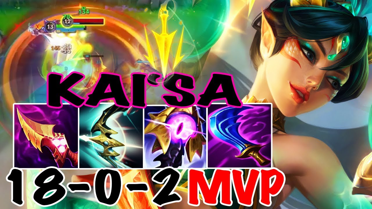 WILD RIFT KAI‘SA ADC GAMEPLAY | 18 -0 -2 MVP | KAI‘SA BUILD RUNES - YouTube