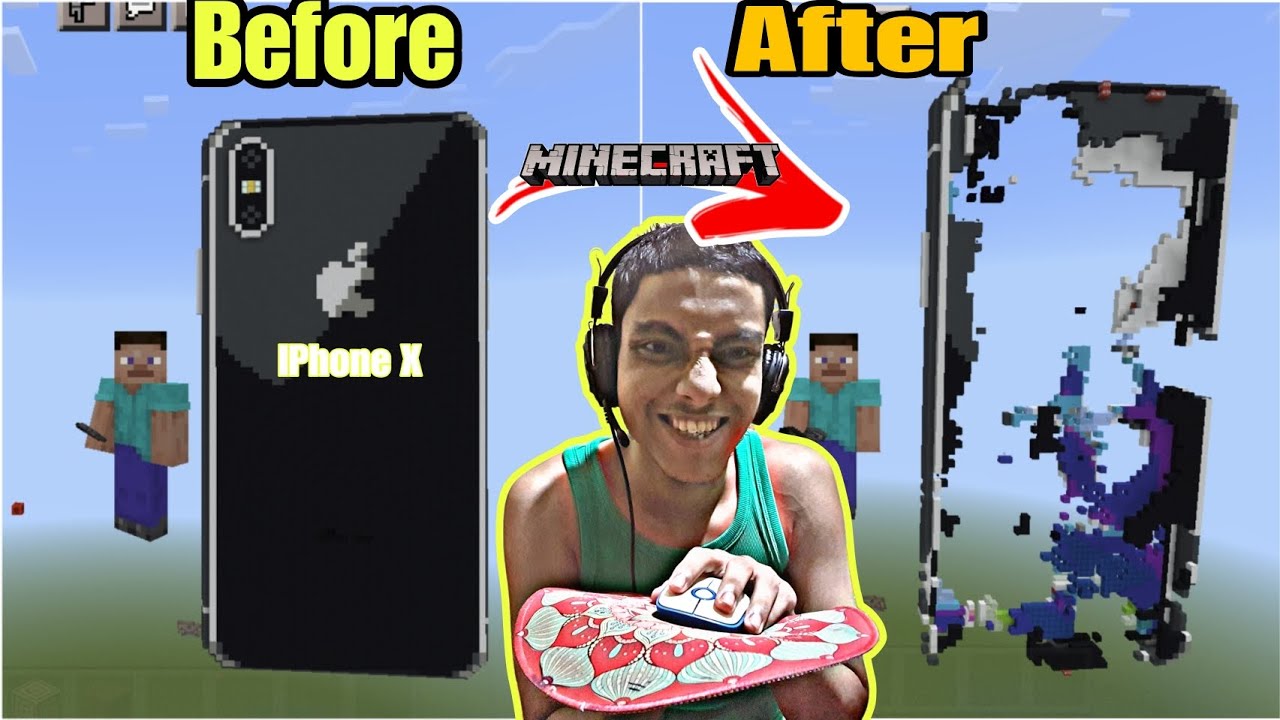 I destroyed my iPhone X in Minecraft - YouTube