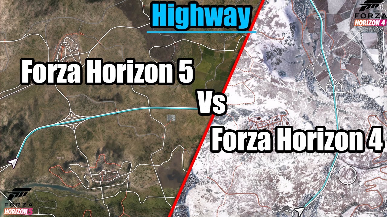 Forza Horizon 5 vs Horizon 4 - Highway Comparison - YouTube