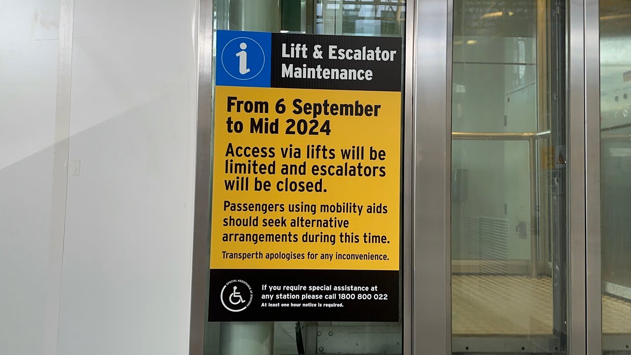 Lift & Escalator Disruption at Subiaco Station - YouTube