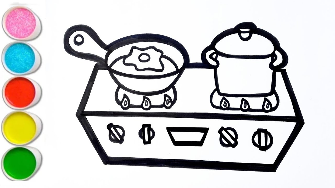 Stove Drawing | Colouring, Drawing for Kids and toddlers - YouTube