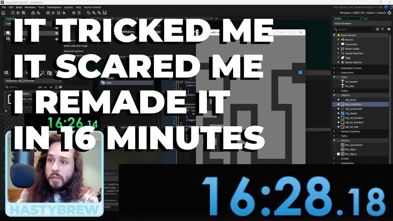How to Make a Fakeout Jumpscare Game in 16 Minutes! GameMaker Studio 2 ...