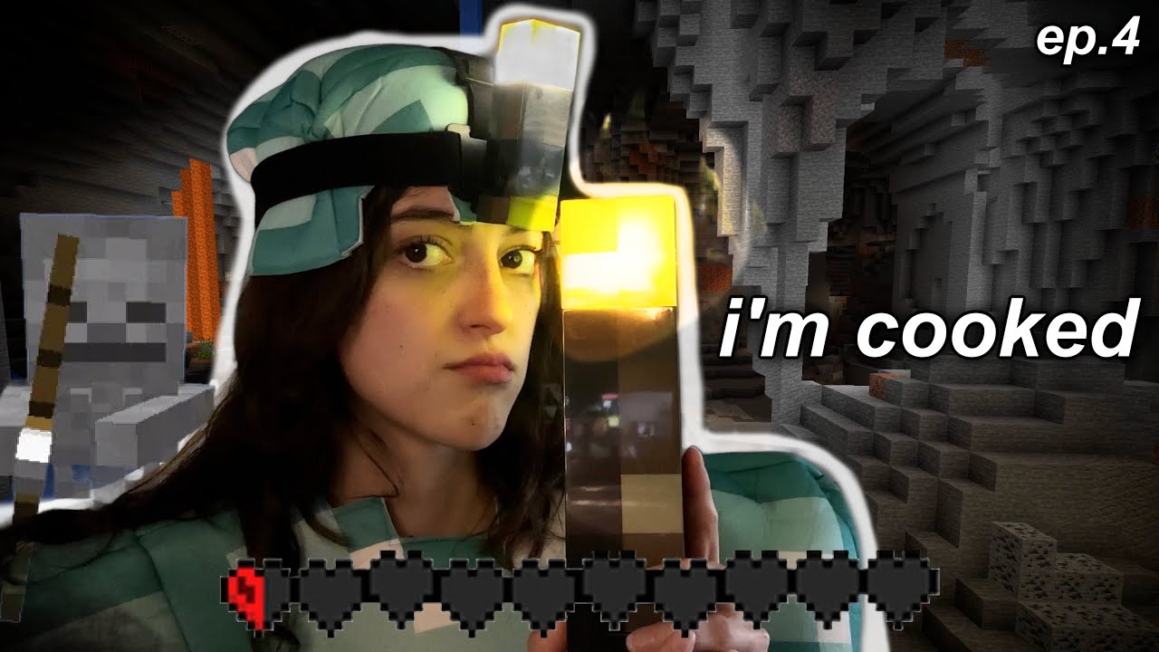 dumb girl hits the mines (and freaks out) in Minecraft HARDCORE - YouTube