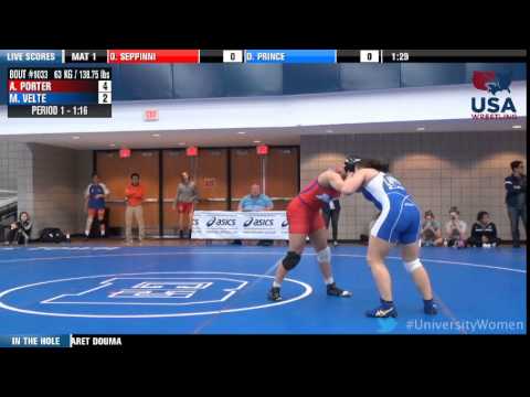 63 kg SF - Alexis Porter (McKendree) vs. Mallory Velte (Burnaby ...