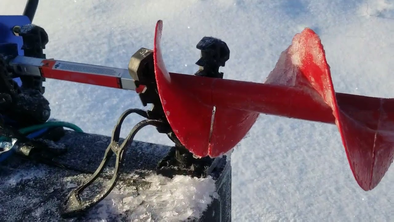 Snowmobile ice fishing setup - YouTube