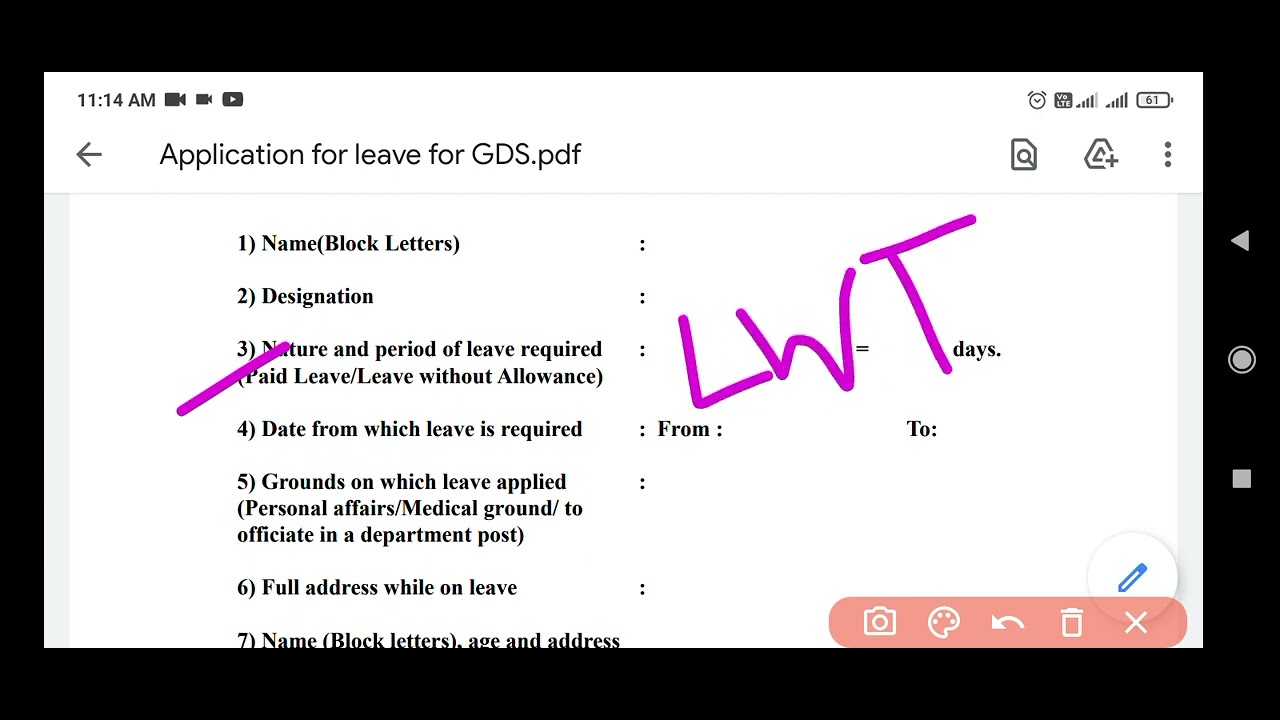 Latest Leave Application Of GDS 🤩,#gdsleave #gdslatest # ...