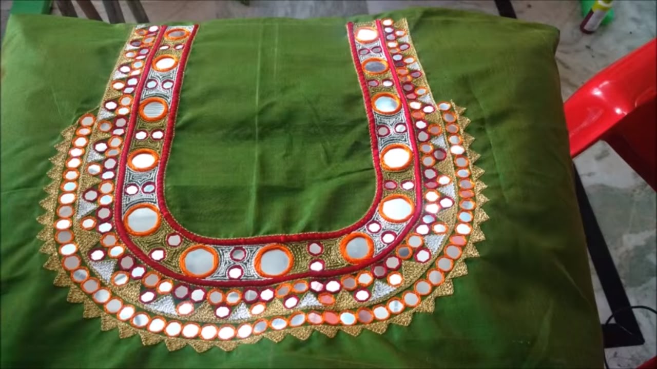 mirror work blouses online shopping | hand embroidery designs, easy ...