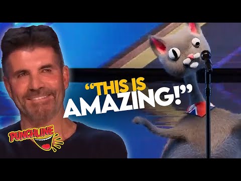 Simon Cowell Meets Noodle The Singing Cat On BGT!