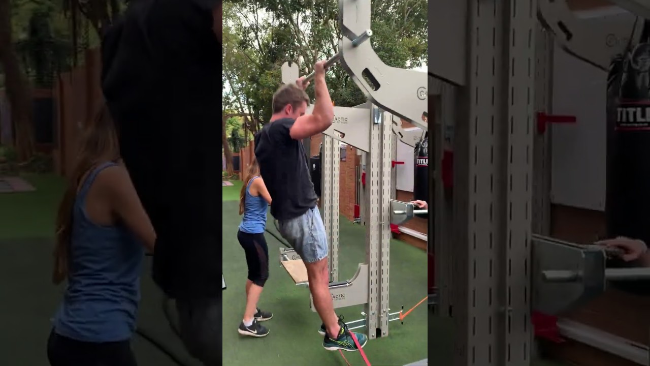 Working out on GridFit, a Cactic Fitness flexible, modular gym solution ...