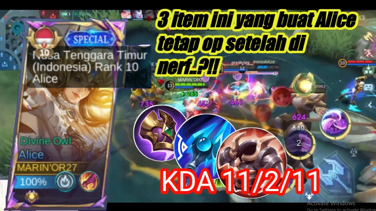BUILD TERBARU SETELAH DI NERF ALICE MAKI NGERI DENGAN 3 ITEM INI ...