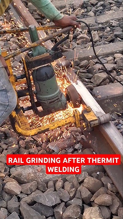 Rail Grinding After Thermit Welding #railway #thermitwelding #railjoint #grinding #rail # ...