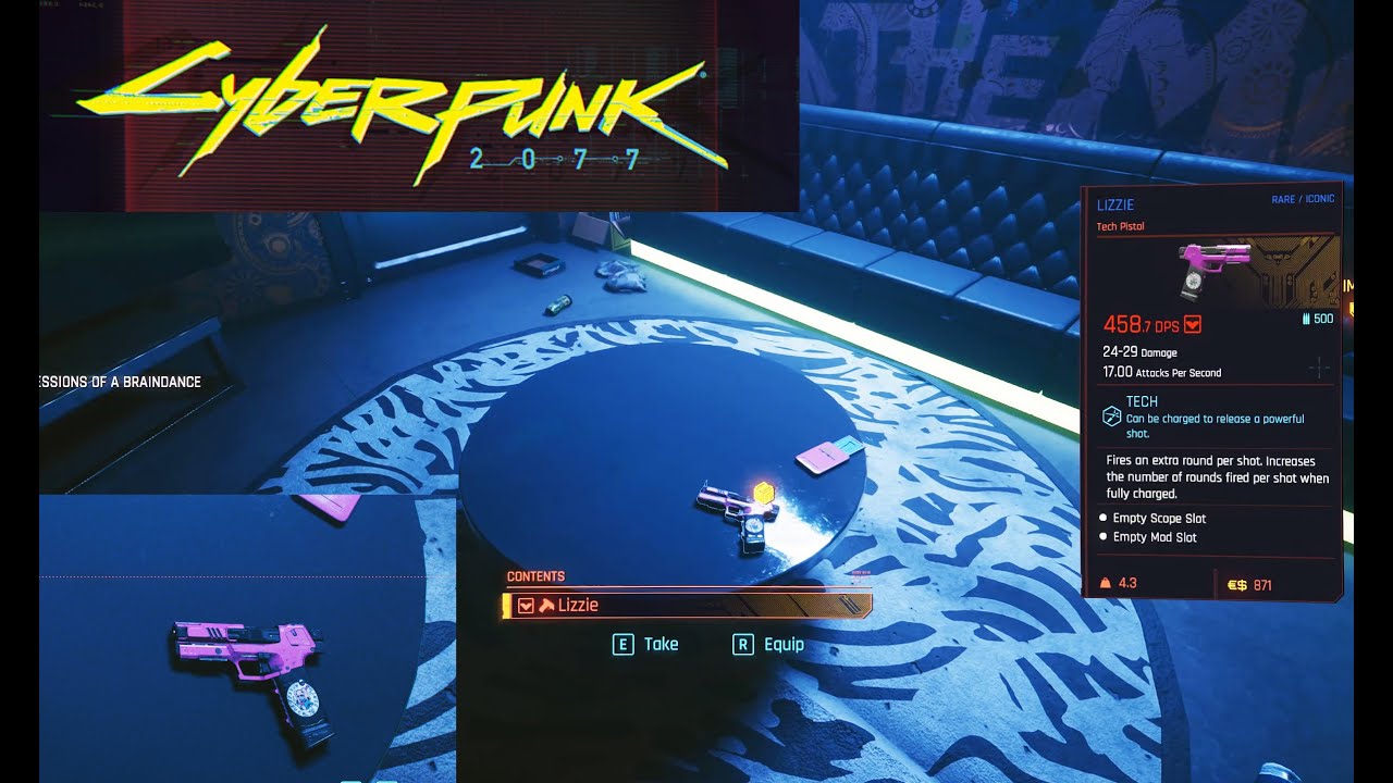 Cyberpunk 2077 - NEW LOCATION of Lizzie Iconic Pistol - After 1.5 Patch ...