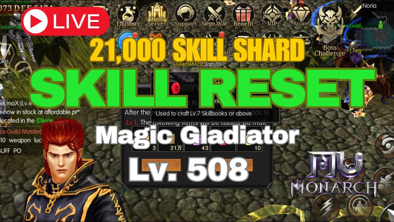 MU MONARCH SEA - RESET SKILL - 21,000PCS SKILL SHARD - REPLAY # ...