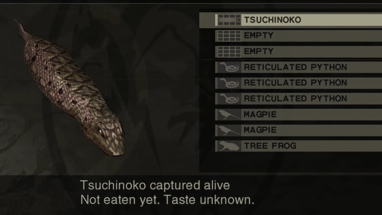 Tsuchinoko Tutorial (Infinity face paint reward) | Metal Gear Solid 3 ...