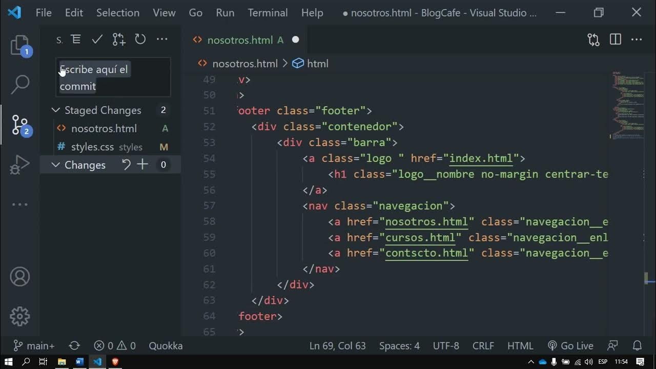 Subir cambios desde Visual Studio Code a GitHub - YouTube