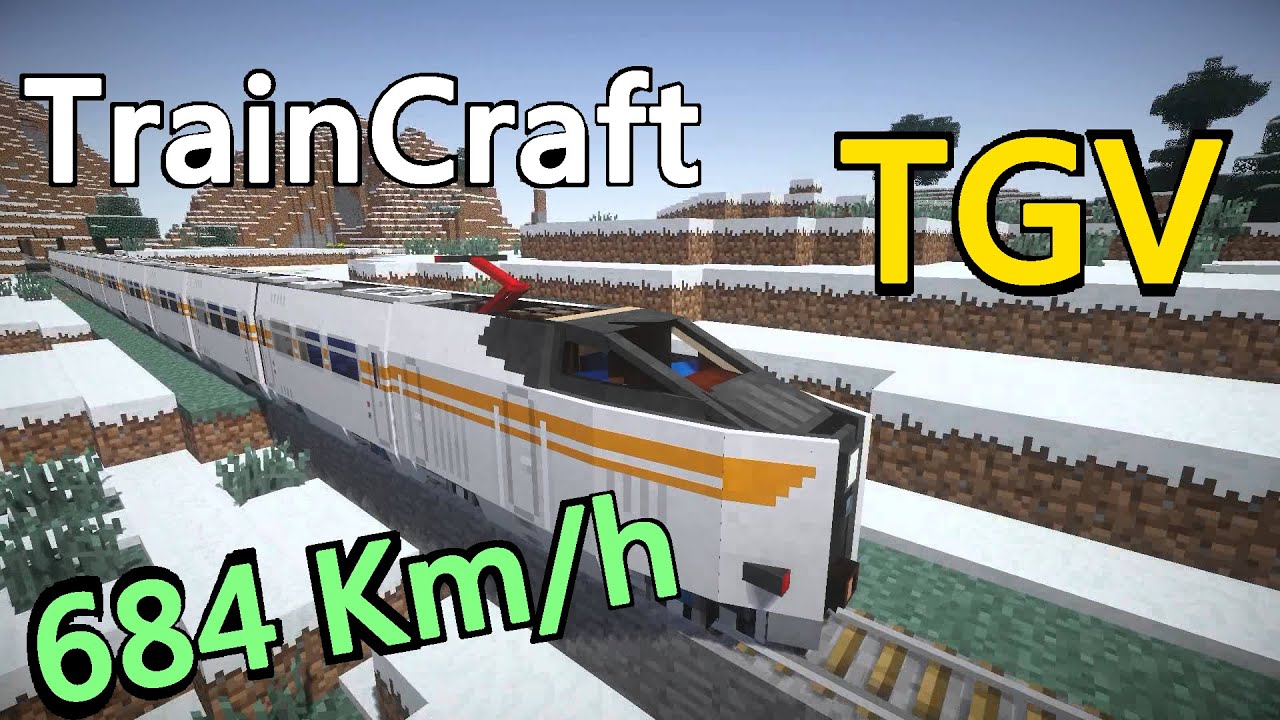 Minecraft Part19 [1.6.4] TrainCraft打破 TGV 574.8 km紀錄~684 km ! - YouTube