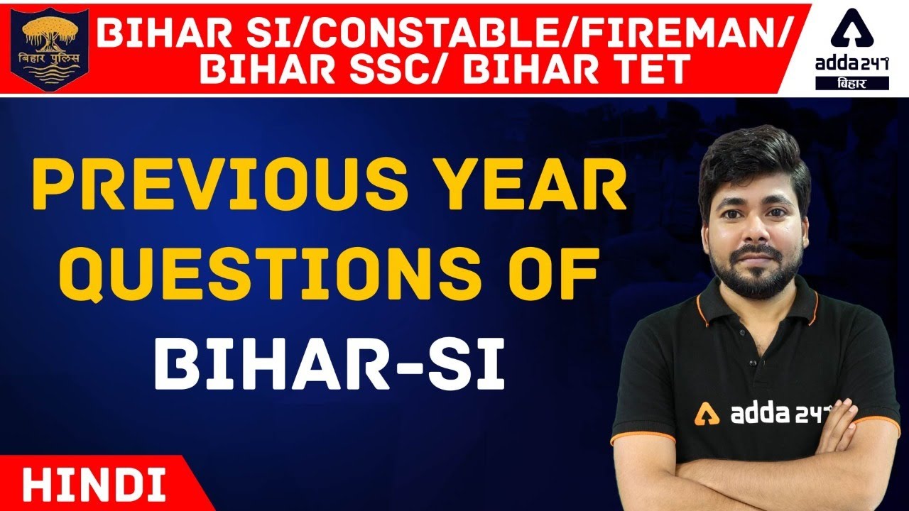 Previous Year Questions of Bihar SI | Hindi for All Bihar State ...