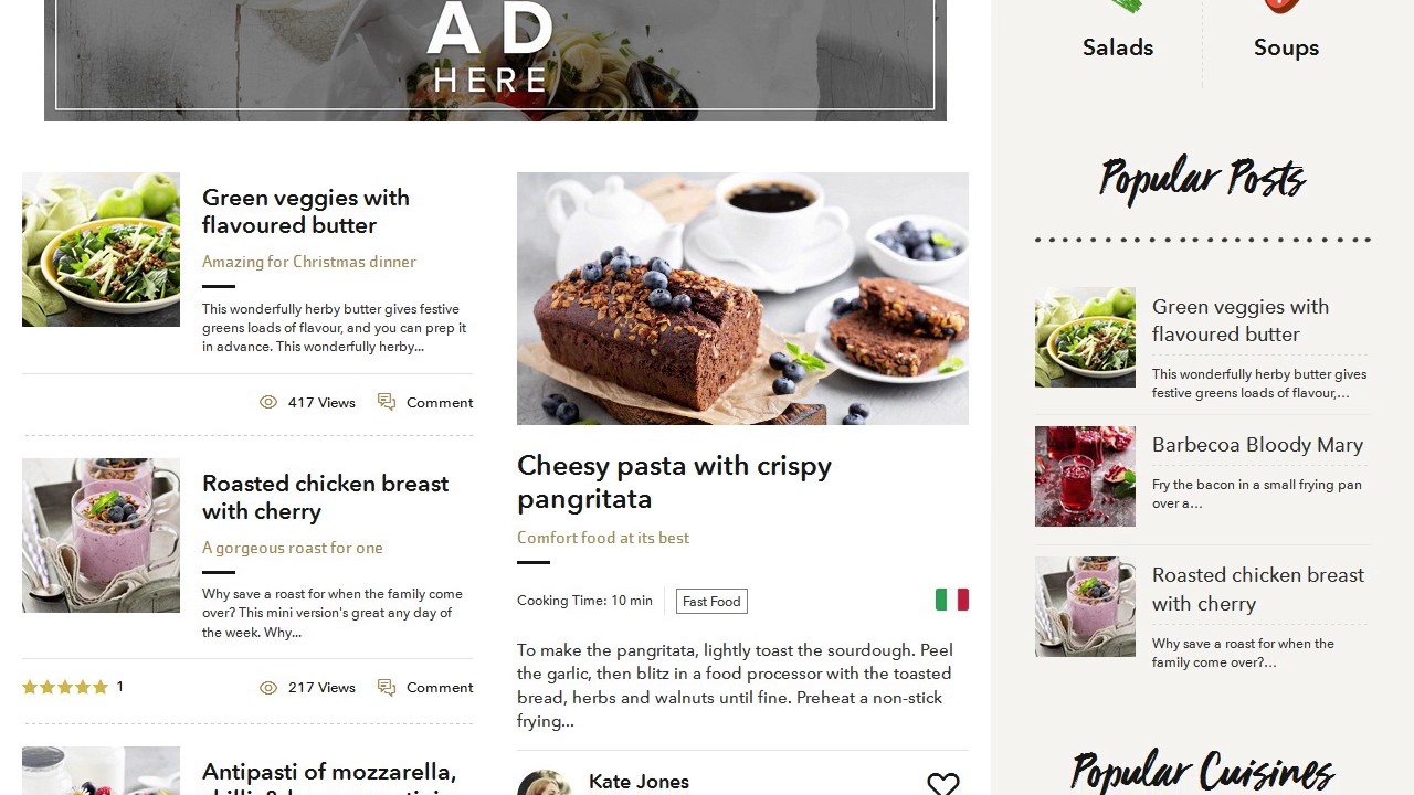 Food Blog - WordPress theme for personal food recipe blog - YouTube