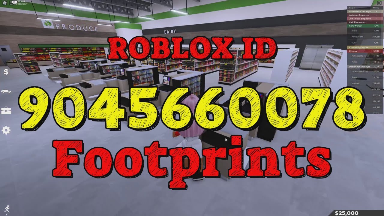 FOOTPRINTS Roblox Song Codes - YouTube
