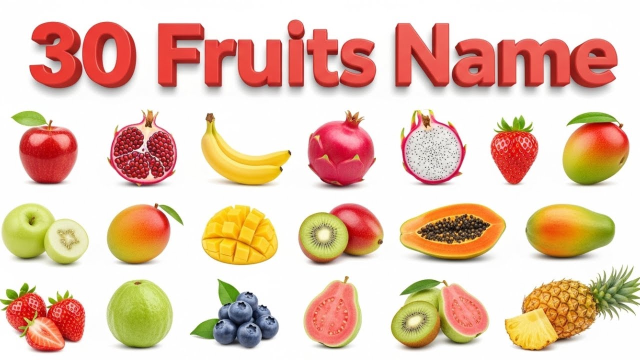 Fruits Name | Learn 25 Fruits Name in English with Pictures | Fruits ...