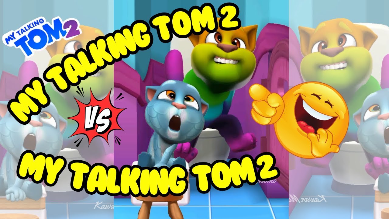 My Talking Tom 2 RAINBOW vs My Talking Tom 2 Purple || My Talking Tom 2 ...