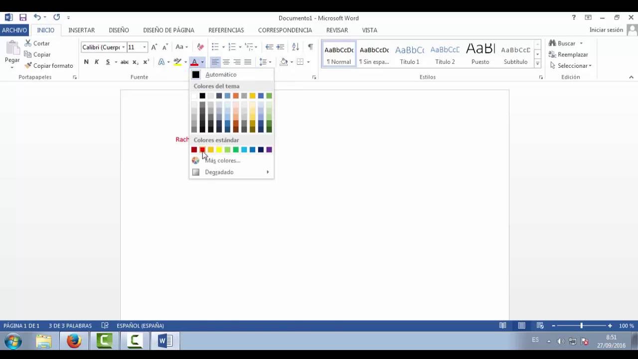 como cambiar fuente de texto,tamaño y color en word 2013 - YouTube