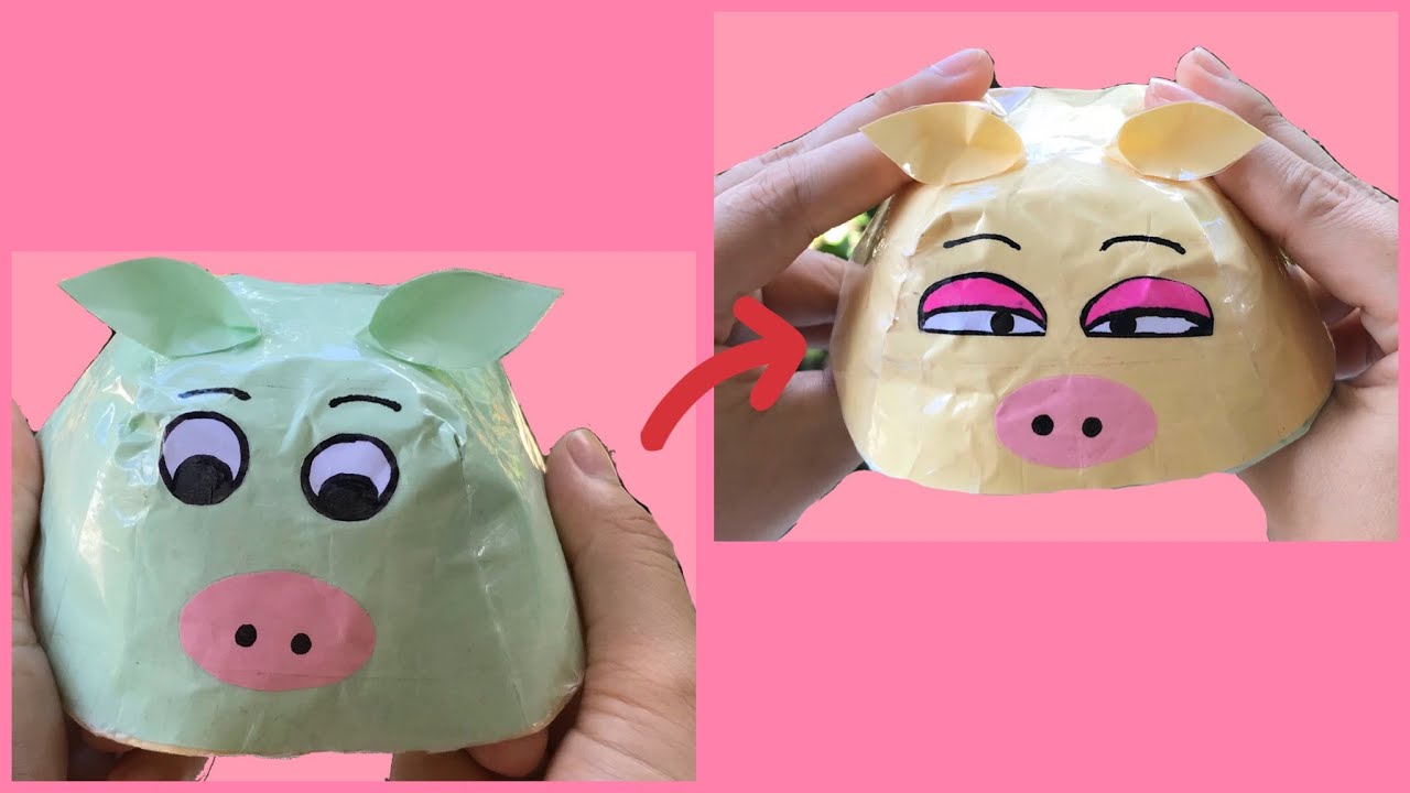 (44) Cách làm mặt heo cảm xúc bằng giấy | Sáng Tạo Thủ Công - YouTube