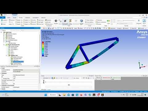 analysis of a simple #bicycle #frame structure #ansys - YouTube