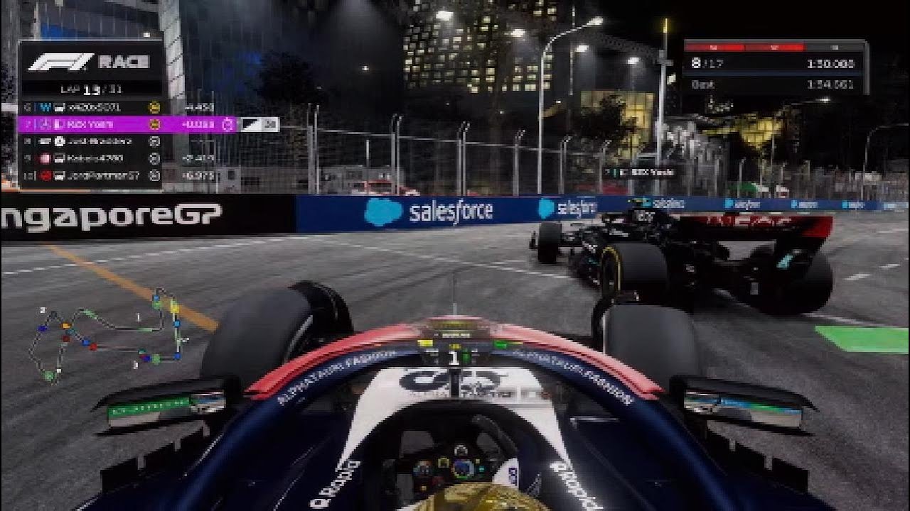 F1 23 - Interesting Singapore Race (ARC Realistic R1 S9R9) - YouTube