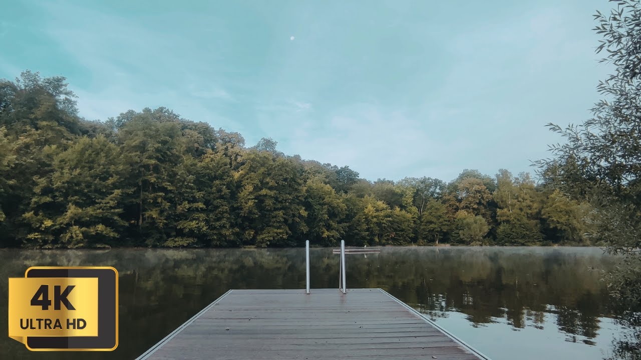 4K Virtual Walking Tour - Morning Walk around a Lake | 15 Min | Nature ...