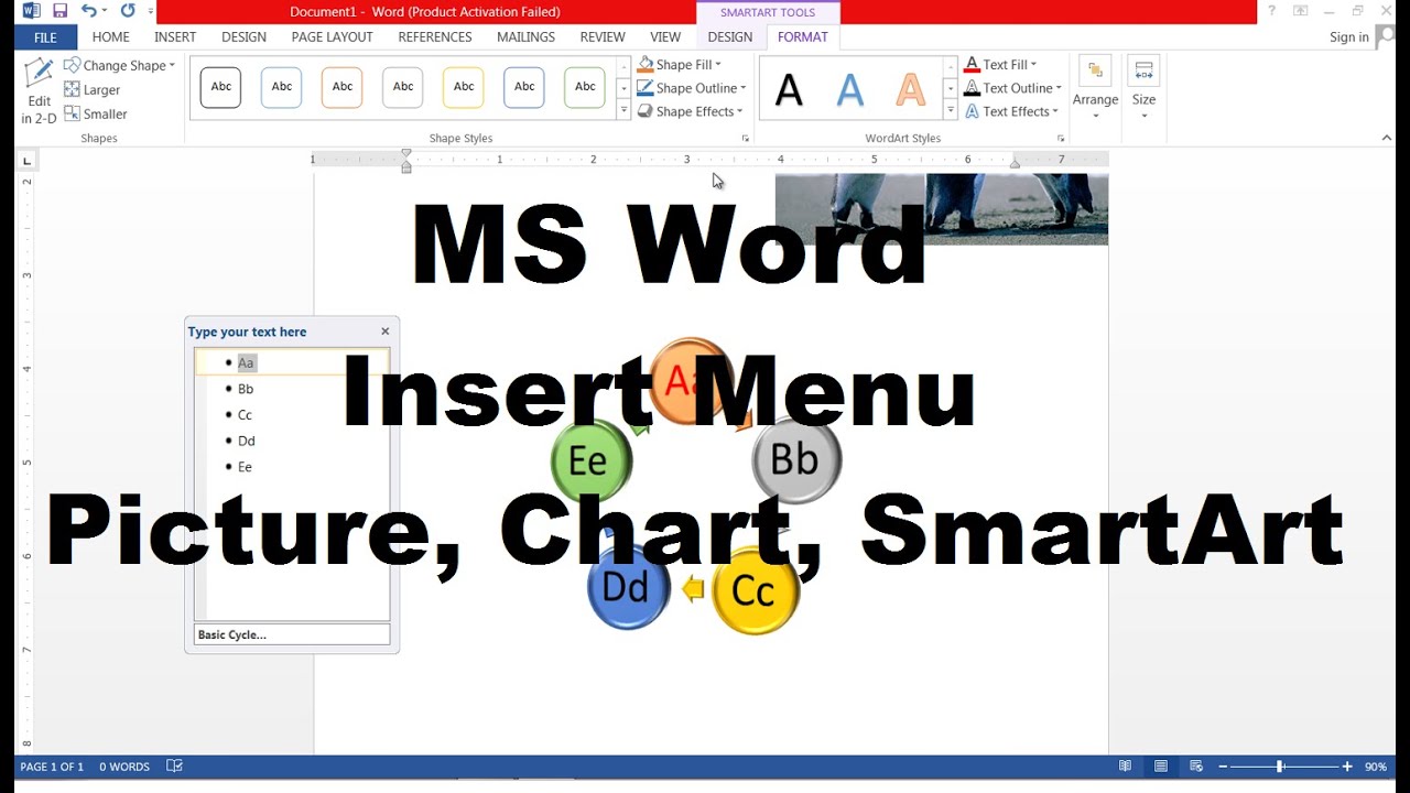 Microsoft Word Tutorial For Beginners(Insert Menu, Picture, Chart ...