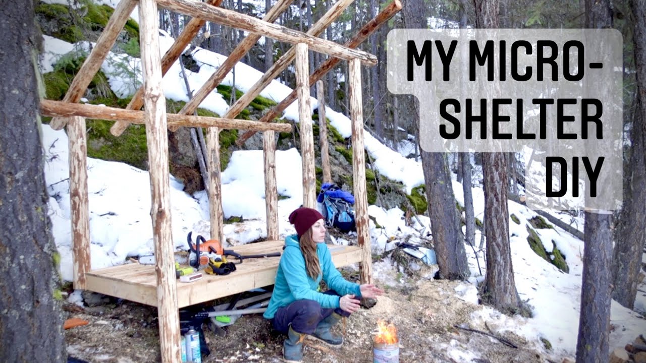 Off-grid micro shelter & shed. (Shed near a cliff Ep.3). - YouTube